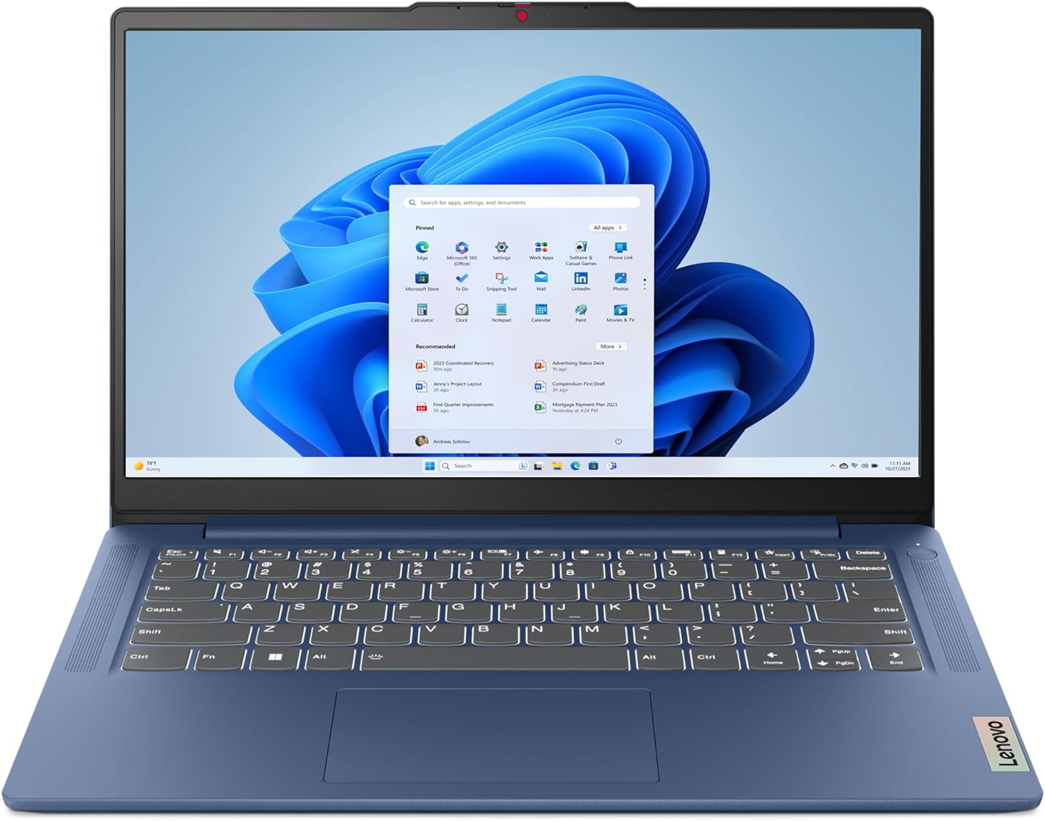 Lenovo Laptop IdeaPad Slim 3 - Eight-Core i3 8GB DDR5 RAM 512GB SSD Wi